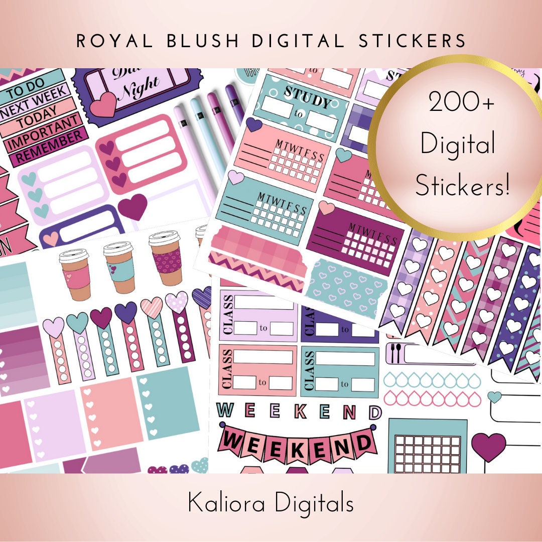 Royal Blush Digital Planner Stickers | Xodo Stickers | Goodnotes ...