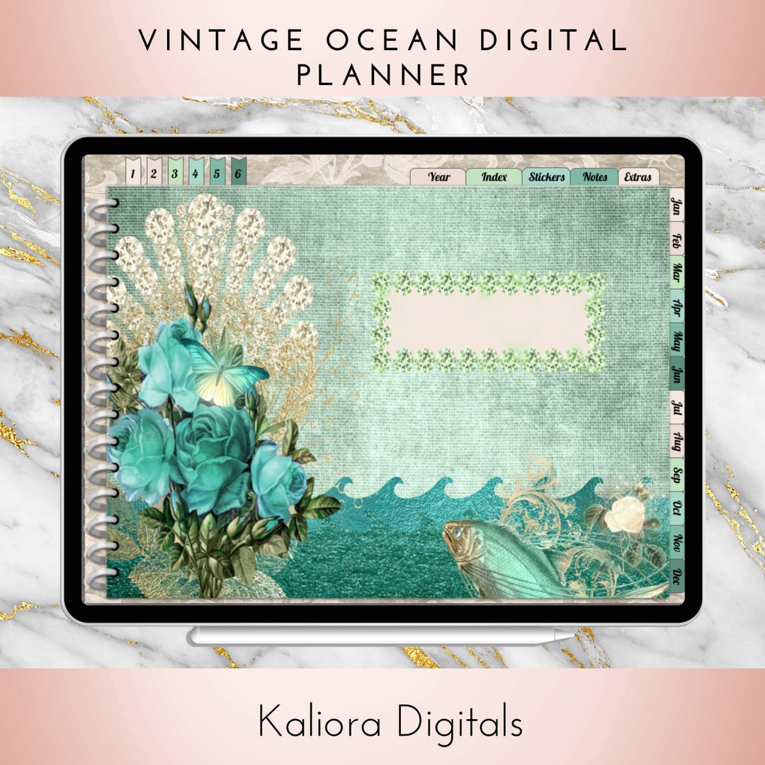Vintage Ocean Digital Planner | PDF | Hyperlinked | Goodnotes | Xodo ...