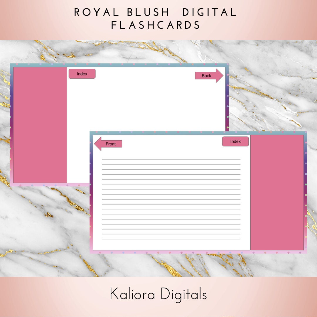 Royal Blush Digital Flashcards | Index Cards | Student Study Materials ...