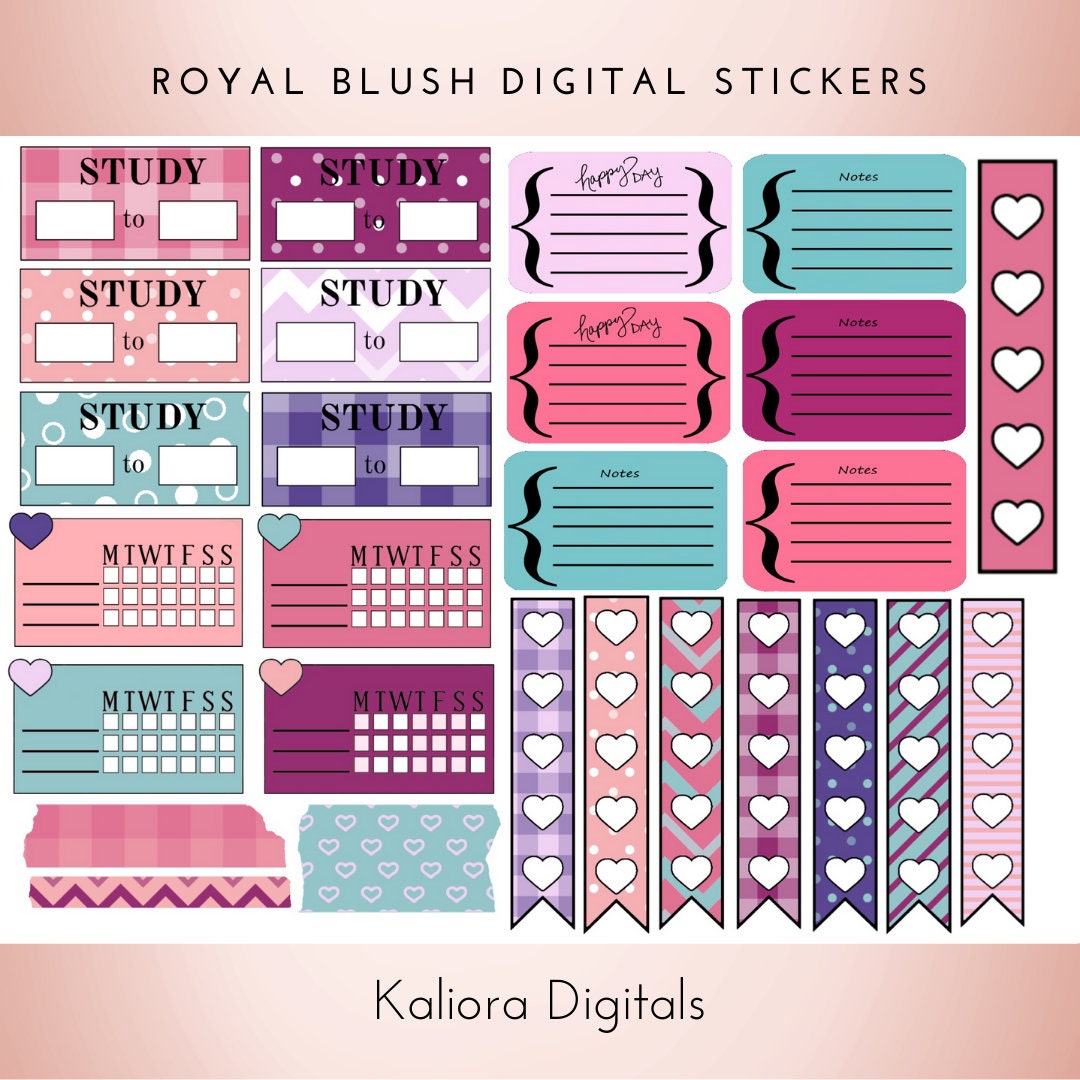 Royal Blush Digital Planner Stickers | Xodo Stickers | Goodnotes ...