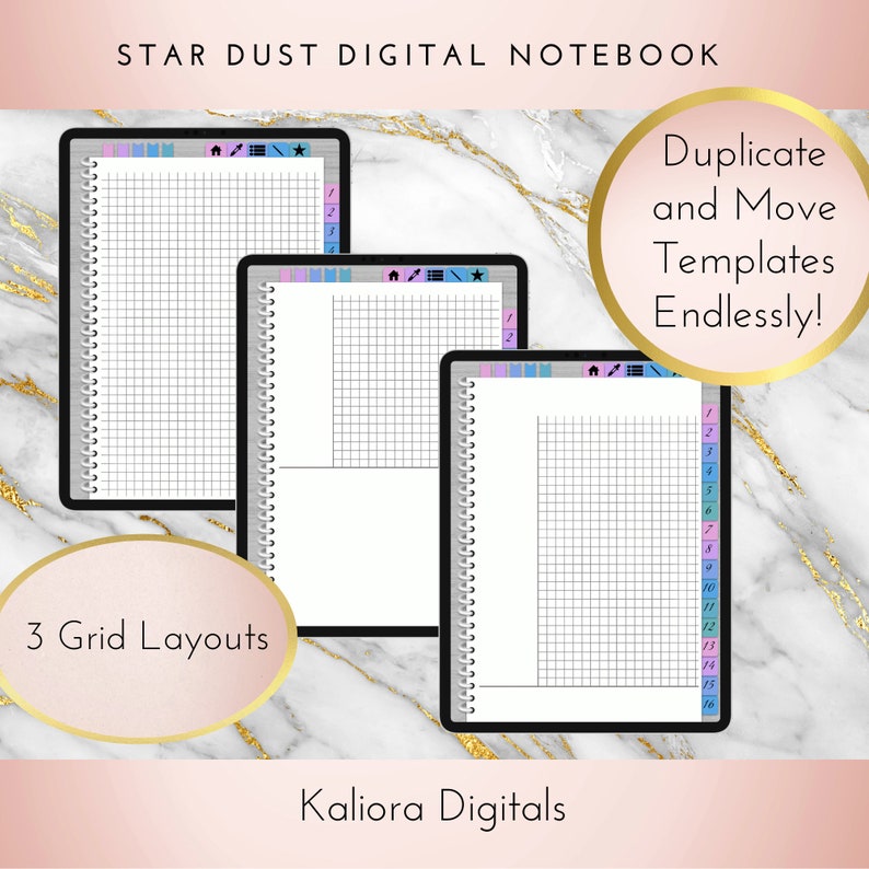 16 Subject "star Dust" Digital Notebook | PDF | Hyperlinked | Goodnotes ...