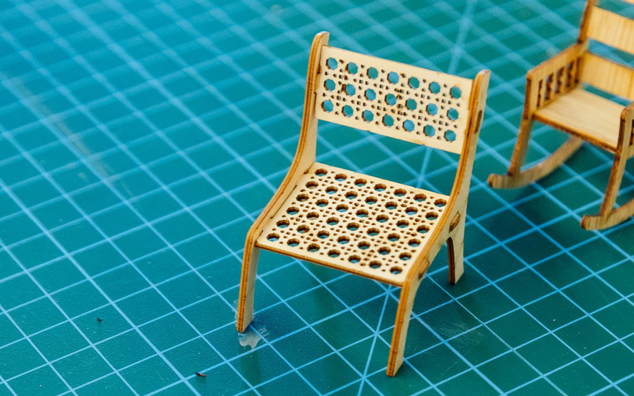 Rattan Miniature Chair Laser Cut Digital Vector File SVG PDF 1:24 Scale ...