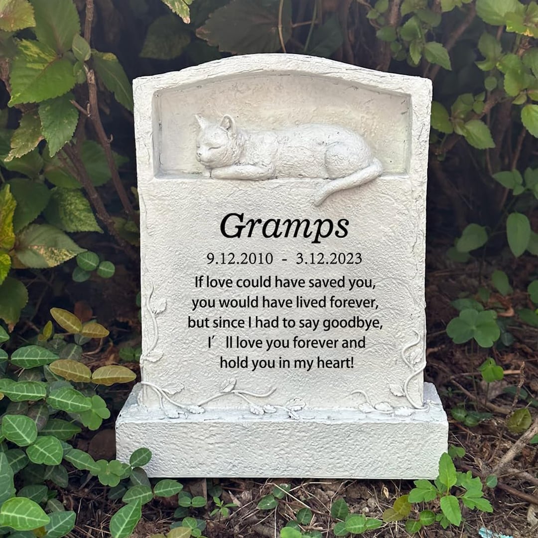 Upright Cat Memorial Stone, Personalized Cat Memorial Gift, Cat ...