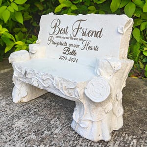 Personalized Pet Memorial Stone Dog Cat Memorial Bench, Outdoor Bench ...