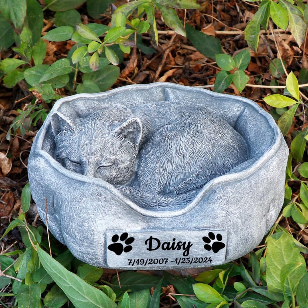 Personalized Cat Memorial Stone, Cat Memorial Gift, Handmade Waterproof ...