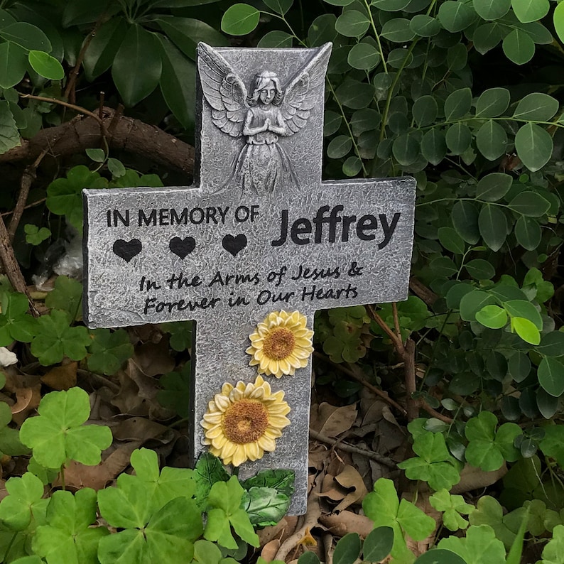 Personalized Pet Memorial Garden Stone Burial Cross for Pets - Etsy