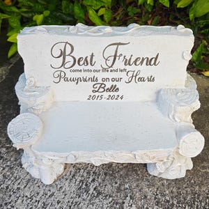 Personalized Pet Memorial Stone Dog Cat Memorial Bench, Outdoor Bench ...