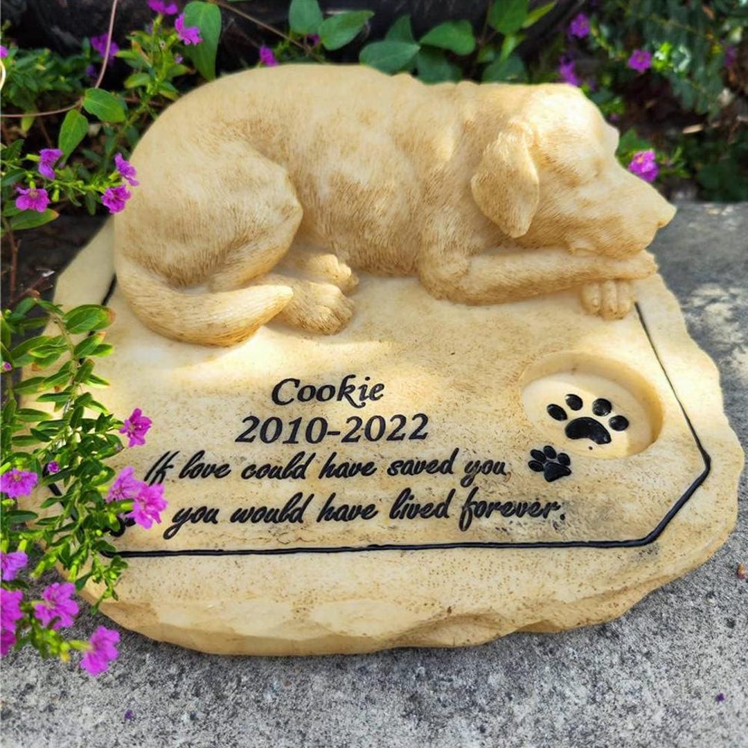 Personalized Pet Memorial Stone for Dog, Pet Stone Marker by Waterproof ...