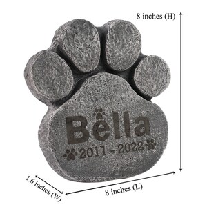 Paw Print Pet Memorial Stone, Garden Stones for Dogs or Cats, Pet Grave ...
