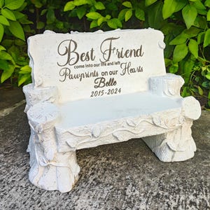 Personalized Pet Memorial Stone Dog Cat Memorial Bench, Outdoor Bench ...