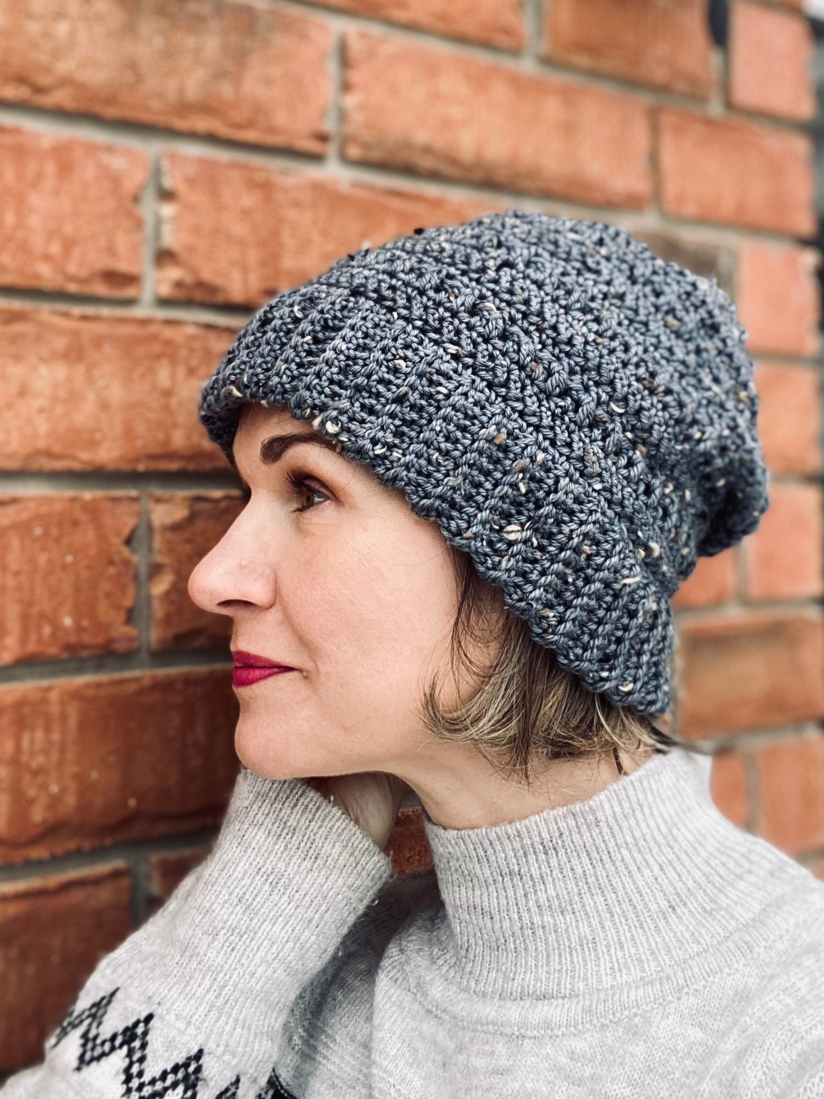 Windy Walk Slouch, Crochet Pattern, Women's Hat, Winter Hat, Textured ...