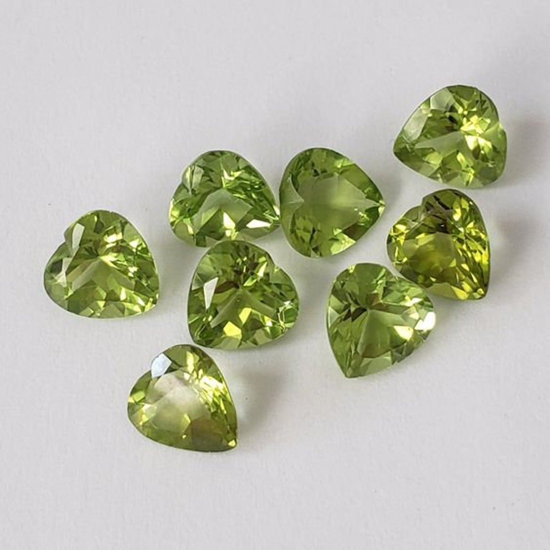 Natural Green Color Peridot Heart Shape Cut Peridot A Quality - Etsy UK