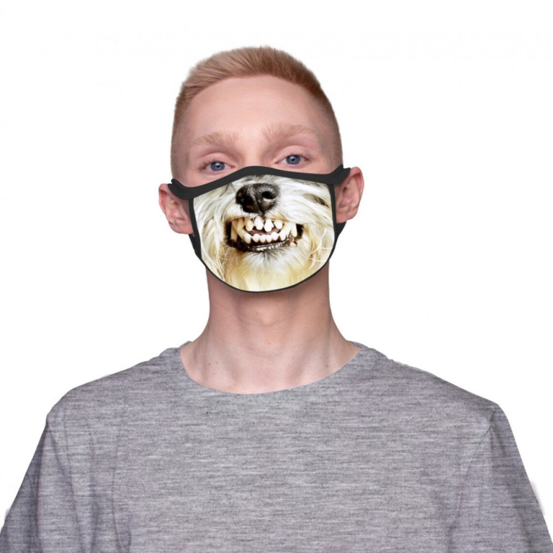 Angry Dog Face Mask Funny Animal Mask Reusable Washable | Etsy