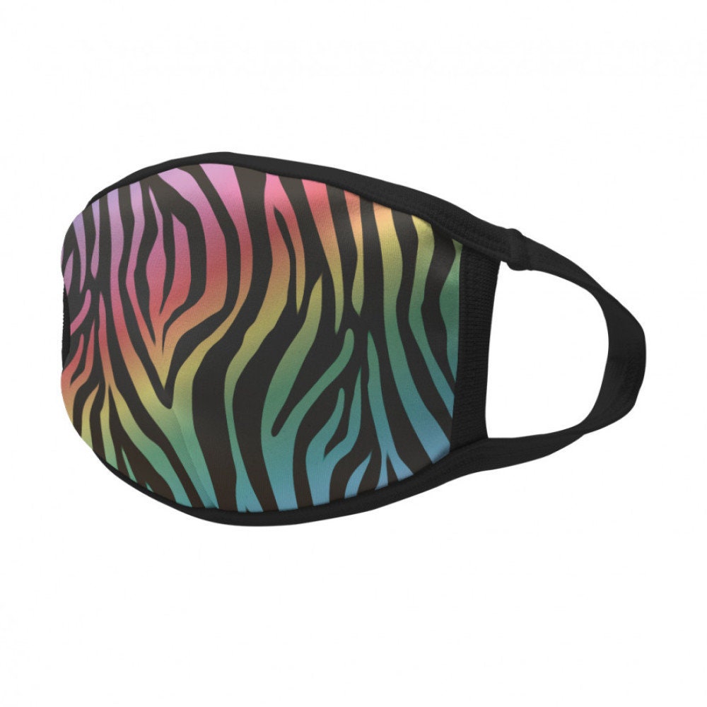 Multi-Colored Zebra Face Mask Reusable Washable Cool | Etsy