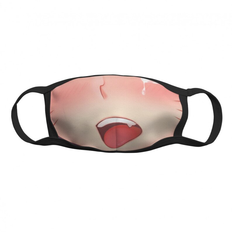 Anime Ahegao Face Mask Hentai Mask Reusable Washable Cool Etsy