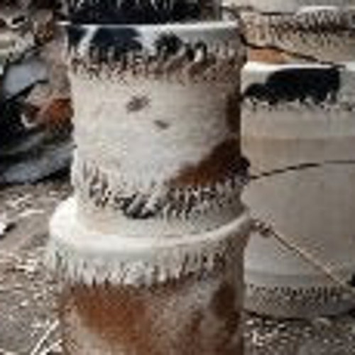 Double Bongo Side Table Drum Original Cowhide Leather Fully - Etsy