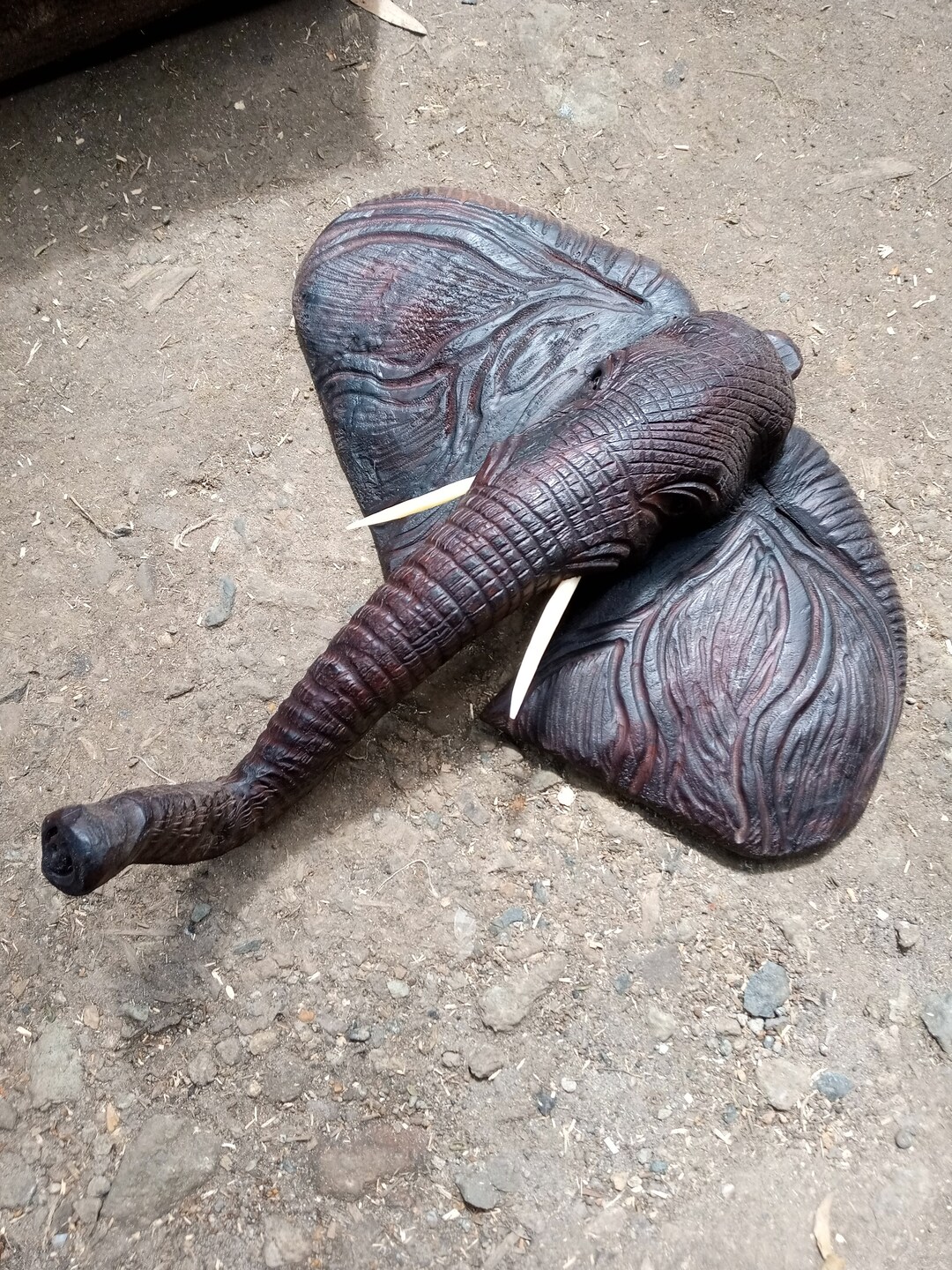 Kamba Tribal Plaque Elephant Mask Kenya Africa Blackwood Carving Wall ...