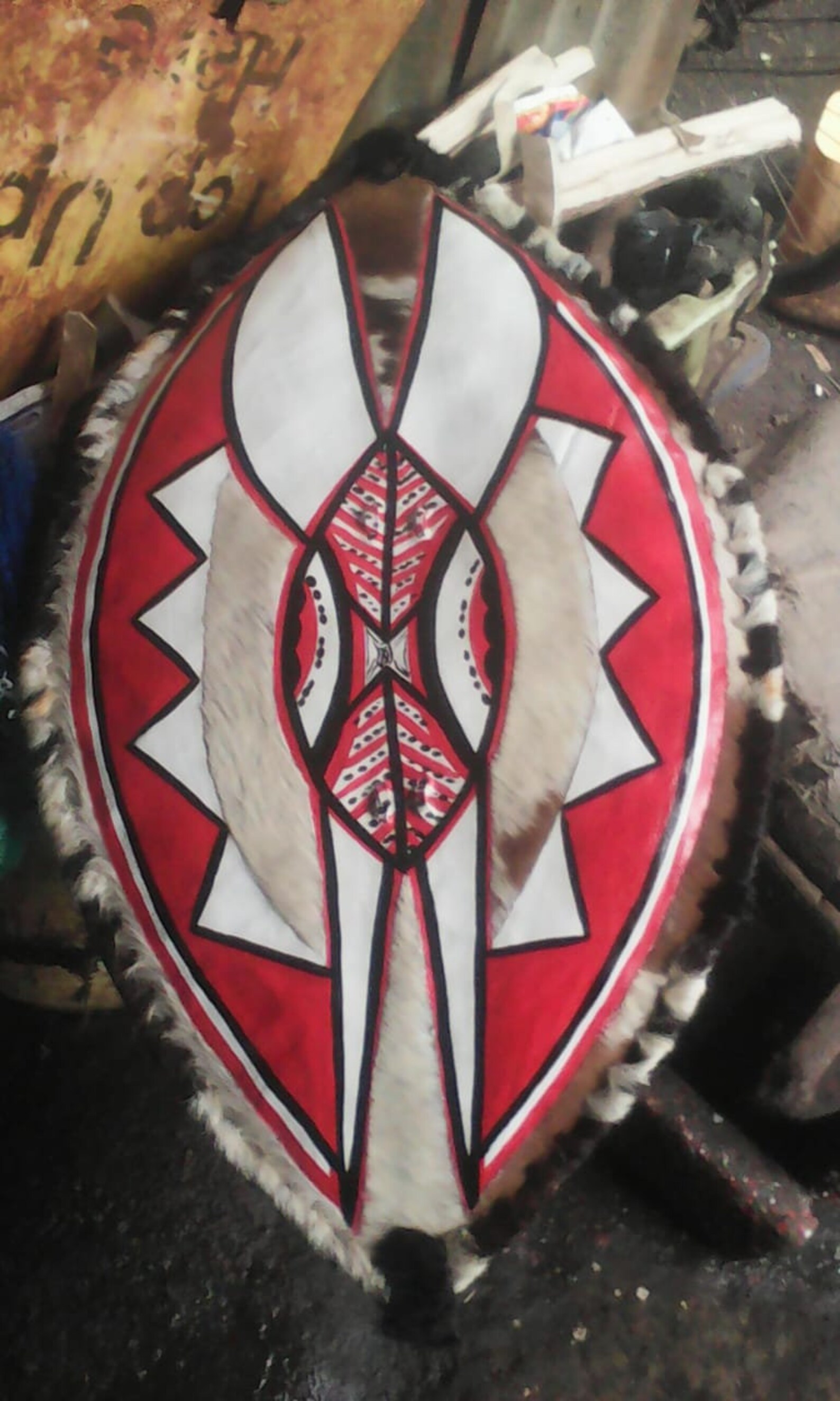 Original Zulu Warriors Shield Fully-functional Black Brown Red White ...