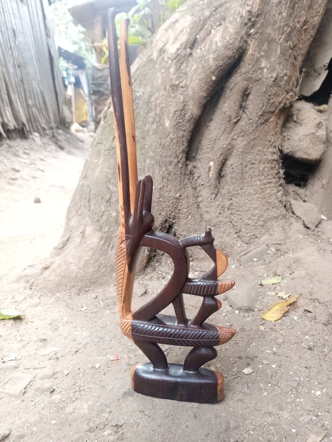 1PC Rosewood or Black Gazelle Jewelry Hanger Original Kamba Table Wall ...