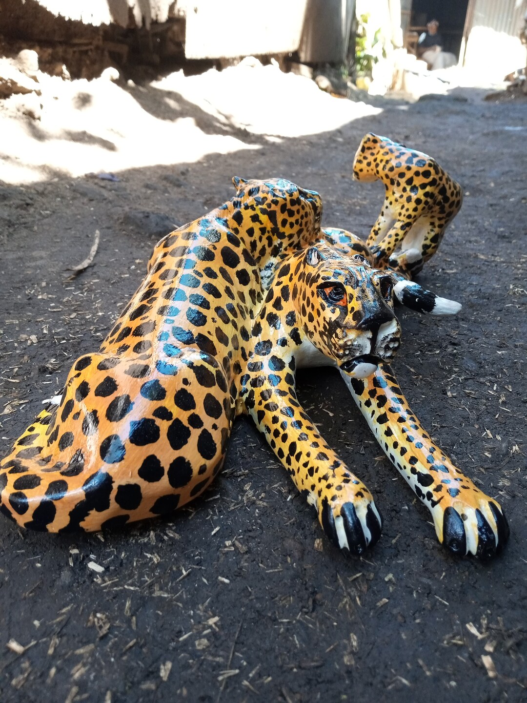 Cheetah Leopard Family Babies Original Kamba Table Art Kenya - Etsy