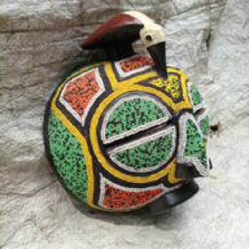 Beaded Luba Mask Vintage 2000s Original Handcarved Multicolor - Etsy