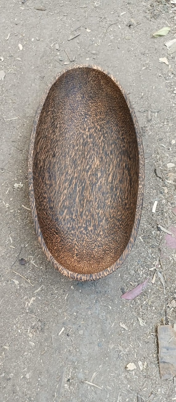 Palmwood Food Fruit Bowl Kamba Tribe Africa Oval Hand Carved - Etsy