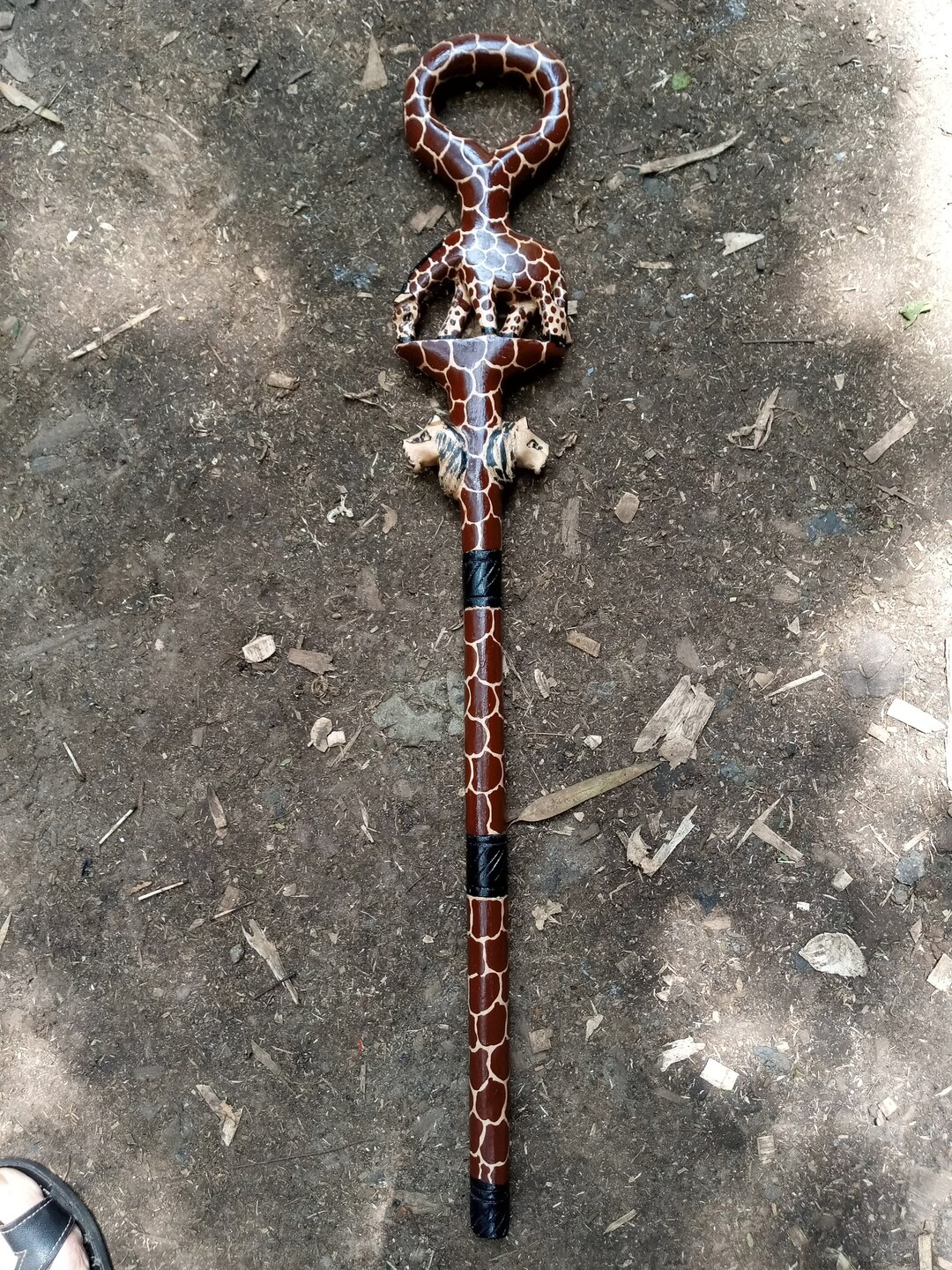 Original African Giraffe Hiking Walking Stick Cane Handmade Kenya ...