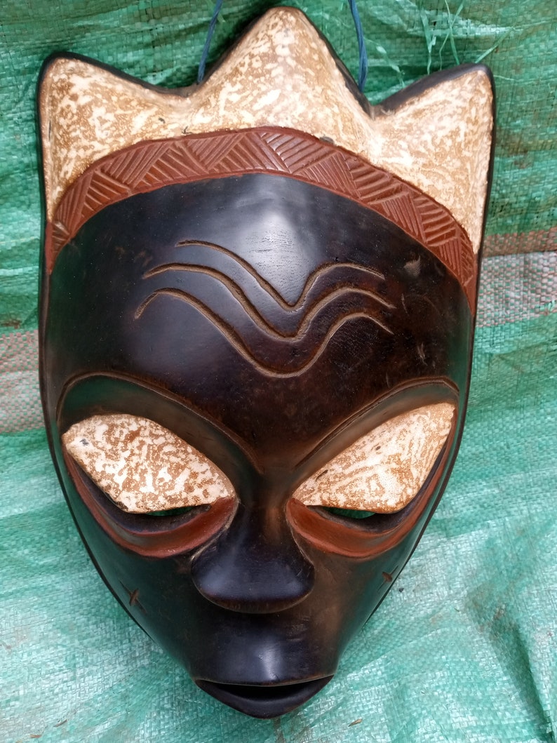 Original Pende Tribe Vintage Tribal Mask Checkering Wall Hanging USED ...