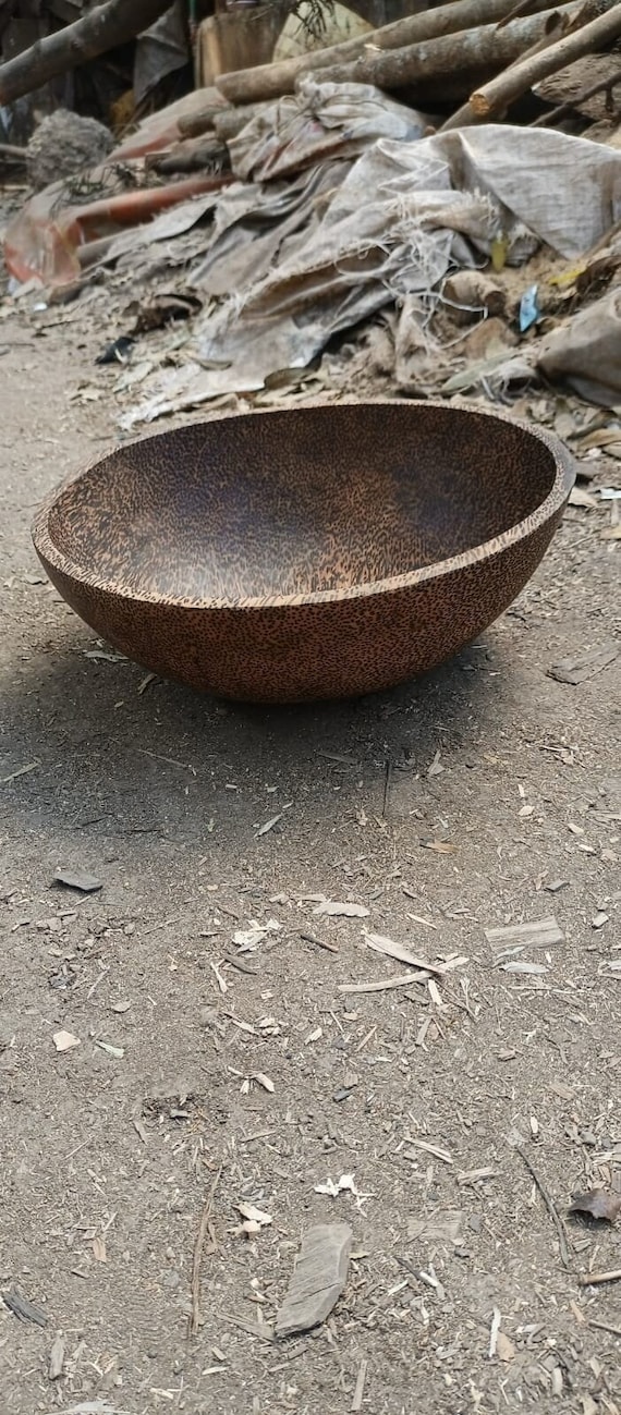 Palmwood Food Fruit Bowl Kamba Tribe Africa Round Hand Carved - Etsy