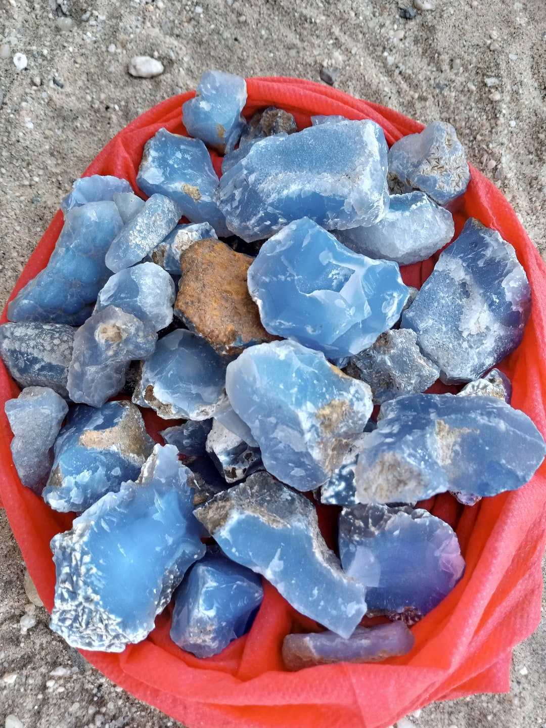 10KG Natural Blue Chalcedony Rough Mix Untreated Earth-mined Agate Top ...