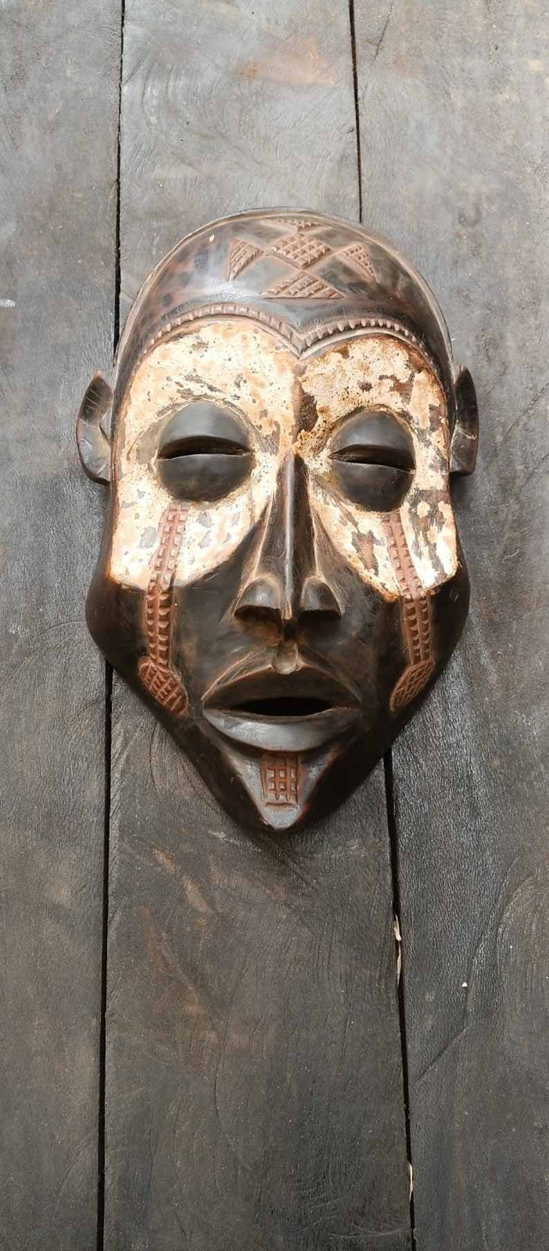 Original Chokwe Tribe Vintage Tribal Mask DRC Africa Primitive Wood Art ...