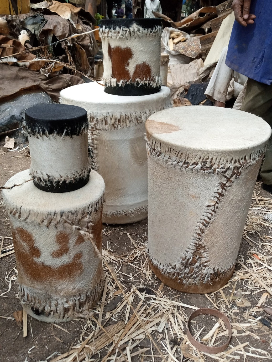 Double Water Drum Playable Original Cowhide Leather Fully Functional ...