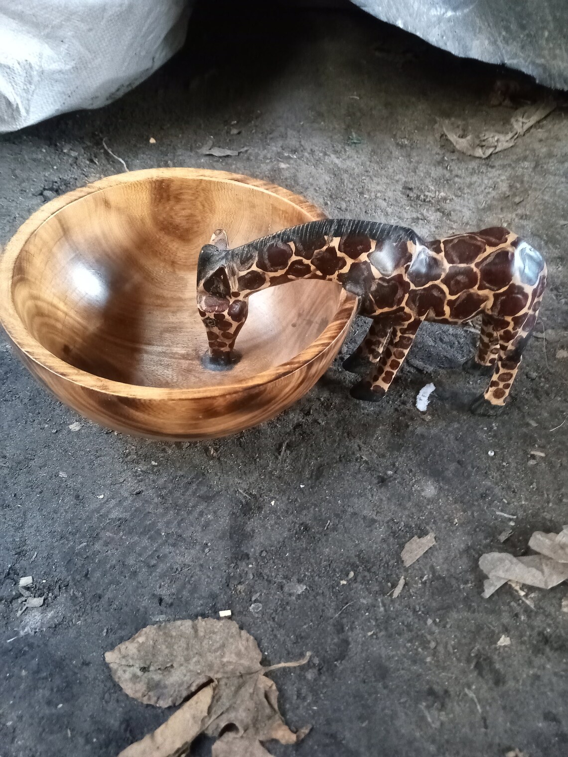 Giraffe Food Cereal Bowl Kamba Tribe Africa Animal Hand Carved - Etsy UK