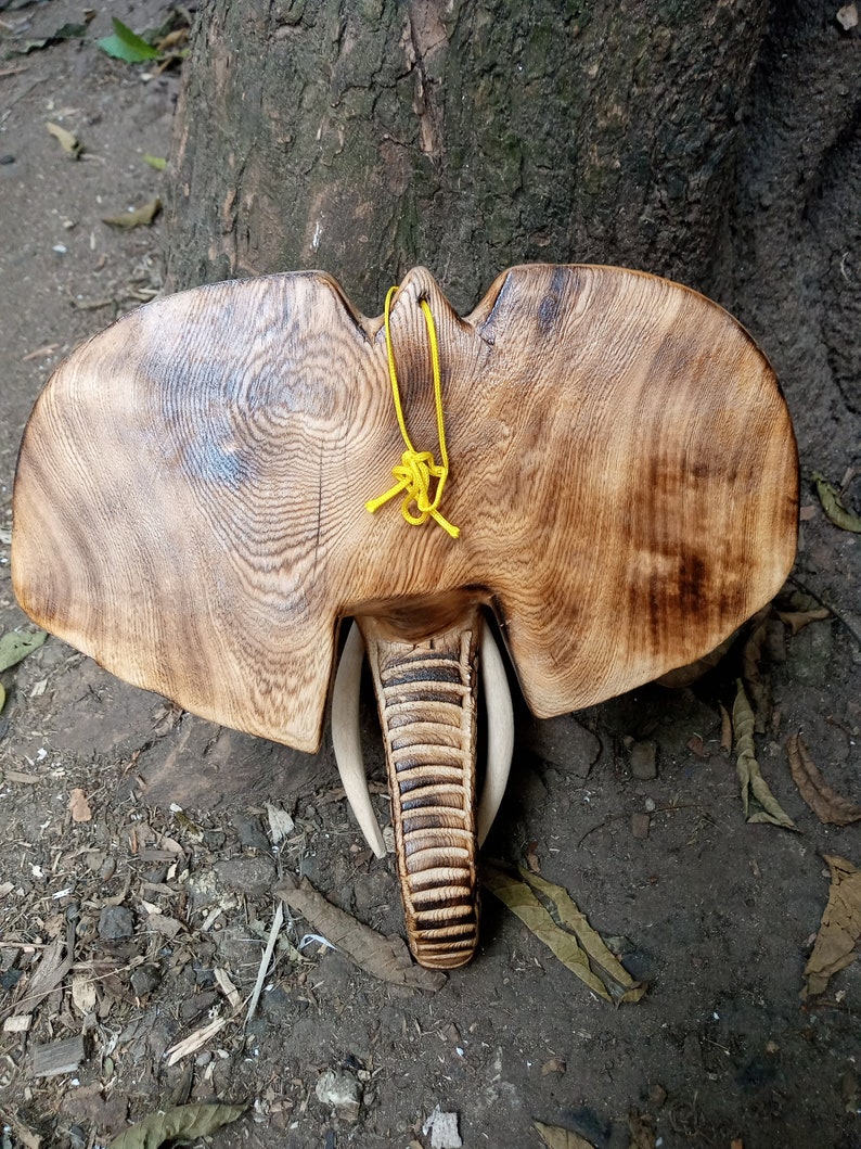 Kamba Tribal Plaque Elephant Mask Kenya Africa Olivewood Carving Wall ...