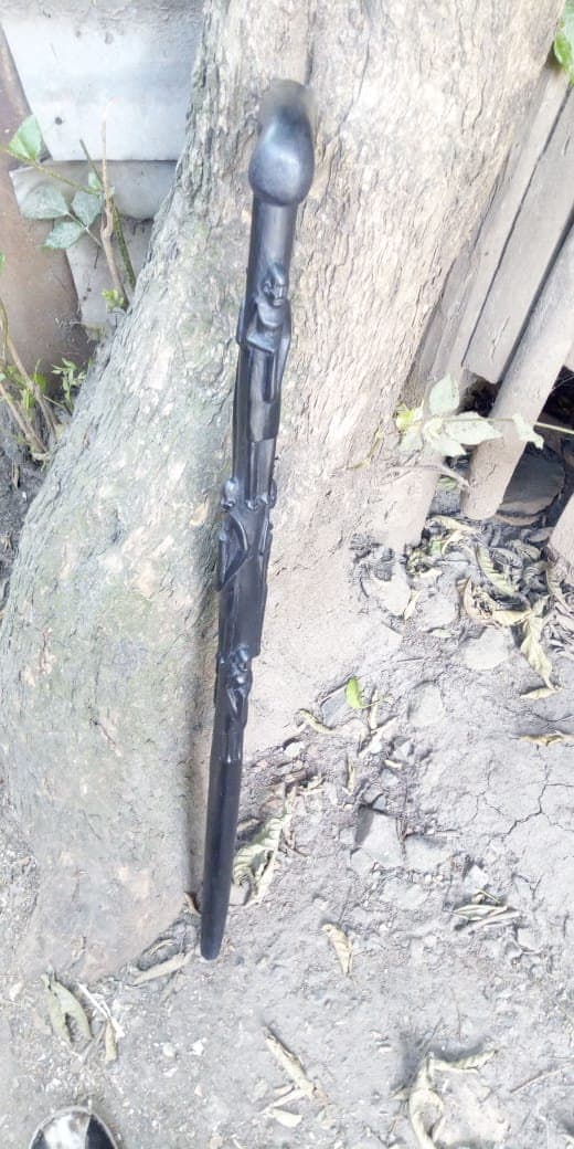 Original African Carved Walking Stick Cane Handmade Kenya Solid Natural ...