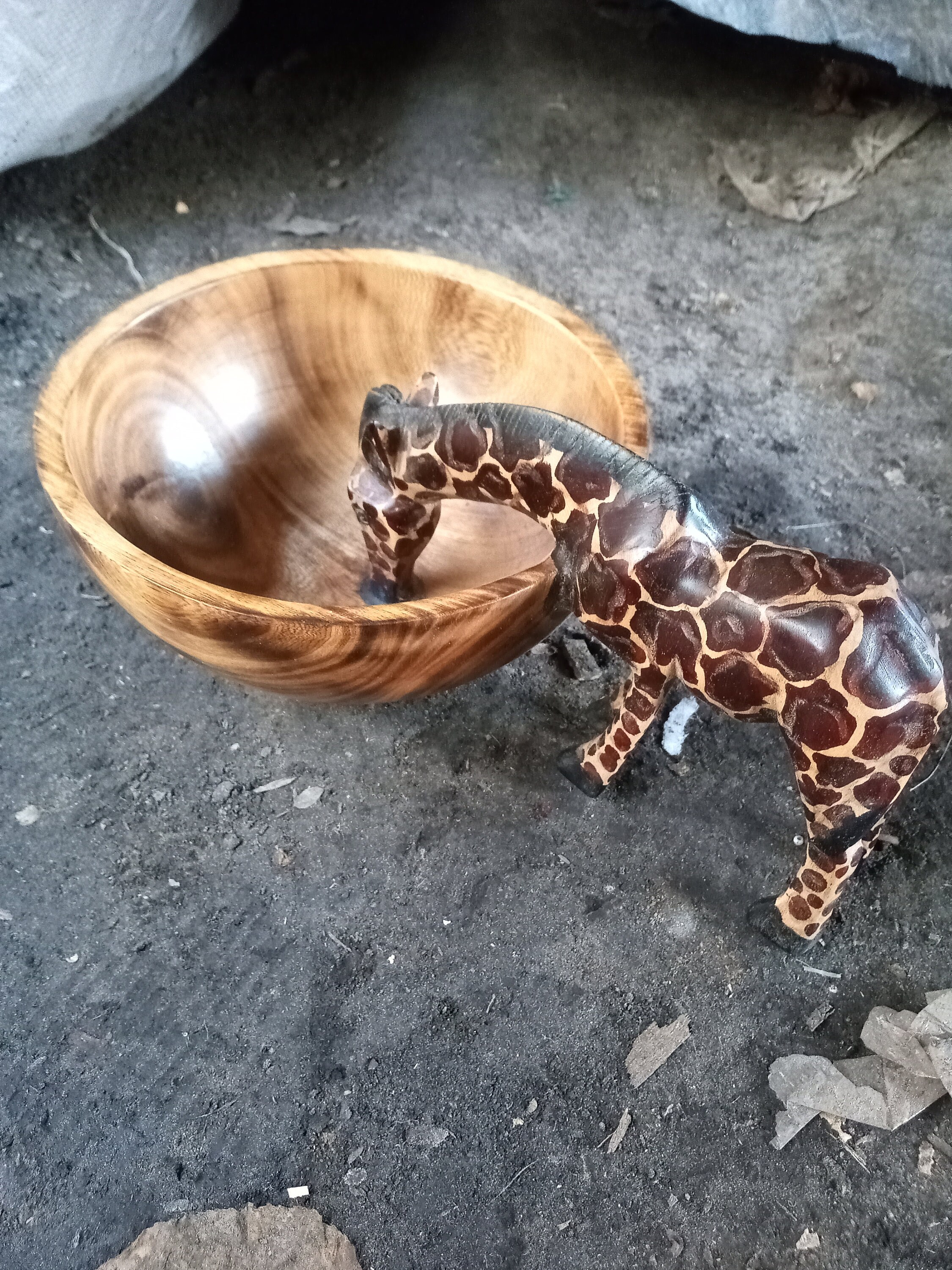 Giraffe Food Cereal Bowl Kamba Tribe Africa Animal Hand Carved - Etsy UK