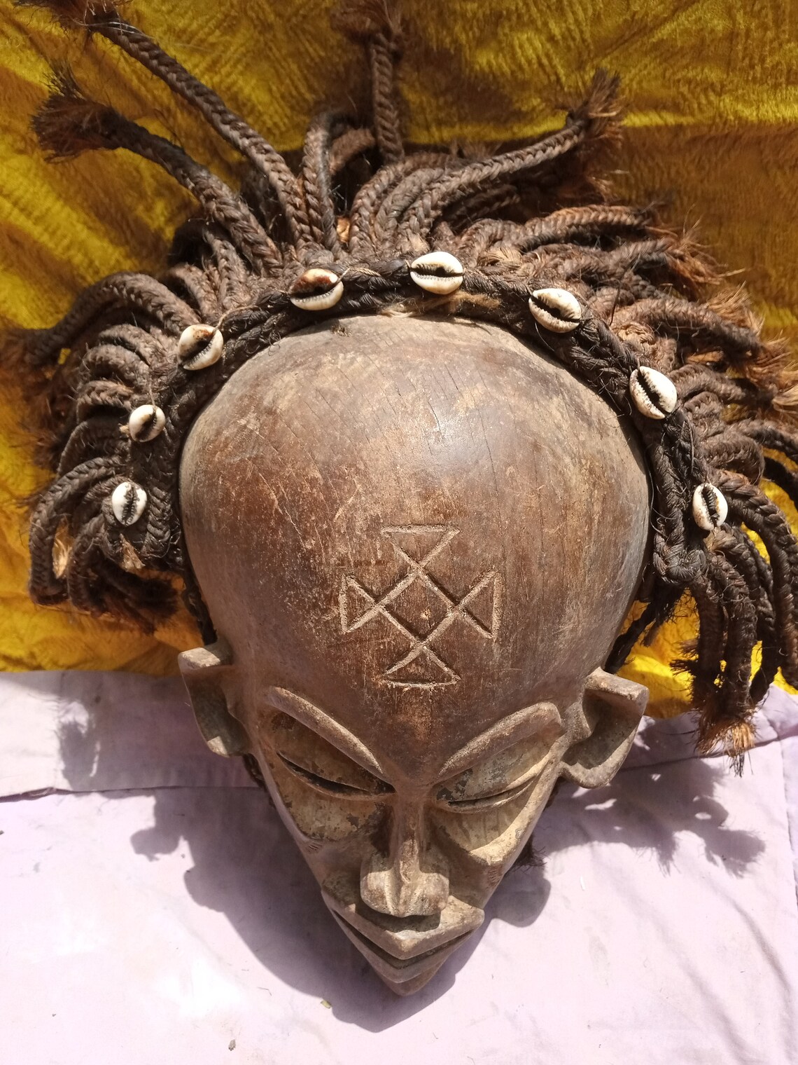 Original Chokwe Tribe Vintage Tribal Mask Cowryshell Sisel DRC | Etsy