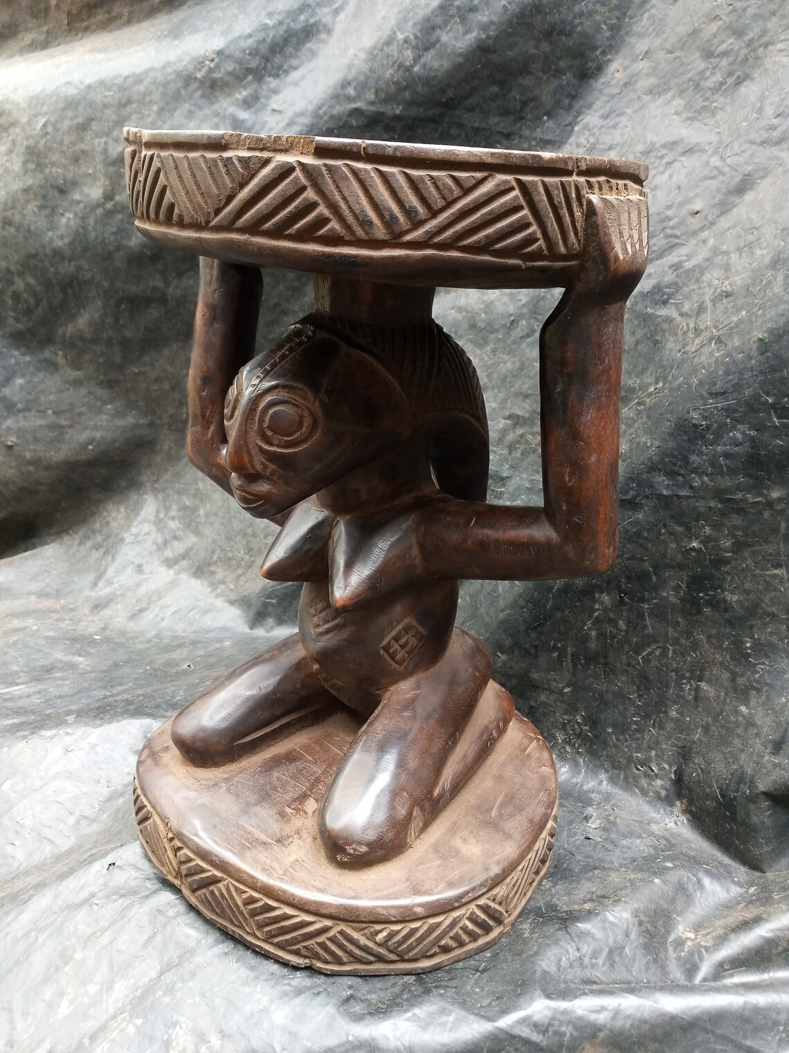 DRC Tabwa Tribe Stool Chair Handcarved Solid 1-piece Hardwood - Etsy