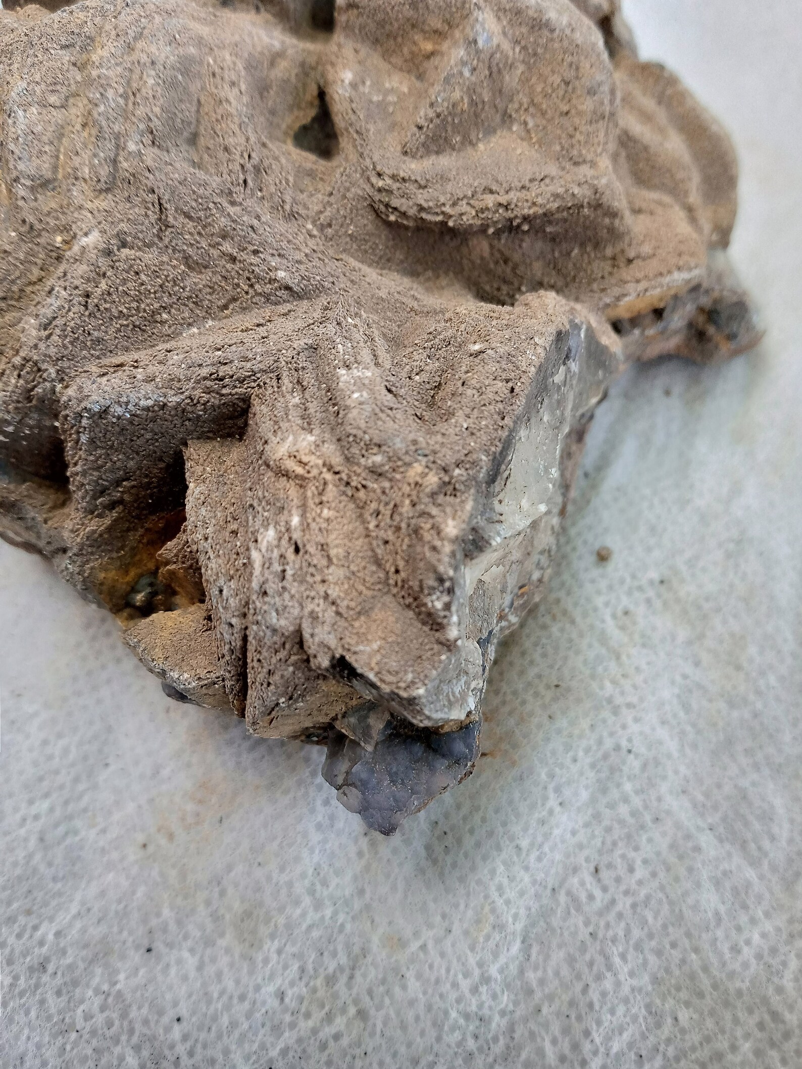 Desert Rose Gypsum Geode Rough Mineral Specimen With Grey Chalcedony ...