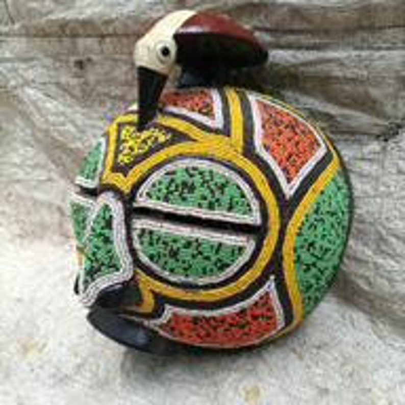 Beaded Luba Mask Vintage 2000s Original Handcarved Multicolor - Etsy