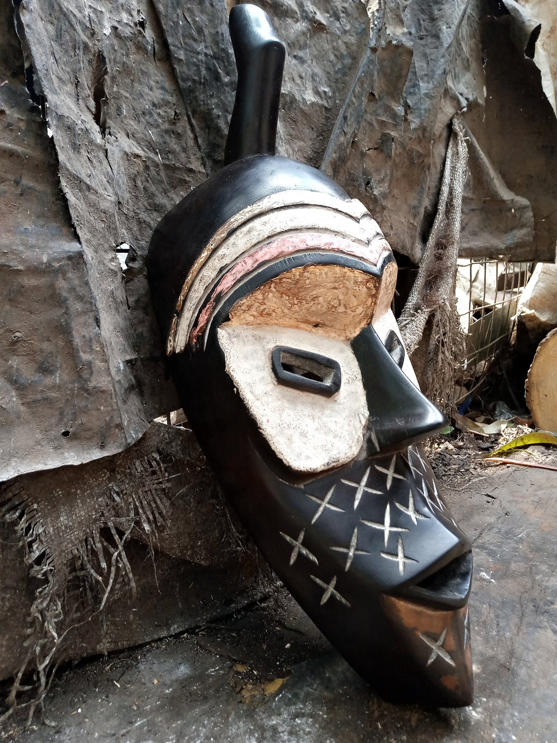 Vintage Punu Tribe Mask DRC Africa Congo Original Wood Art Carving ...