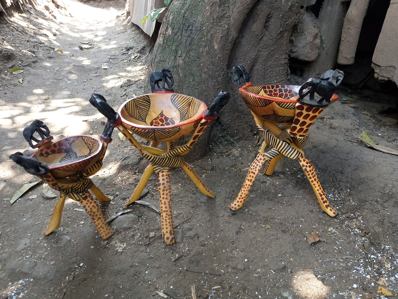 Three Elephants Bowl Plant Holder Hand Carved Jacaranda Wood - Etsy