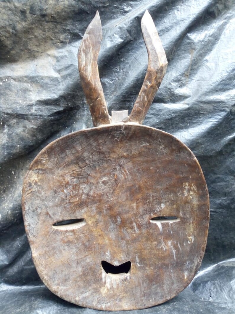 Original Lunda Tribe Vintage Beaded Plaque Mask DRC Angola Africa Wood ...