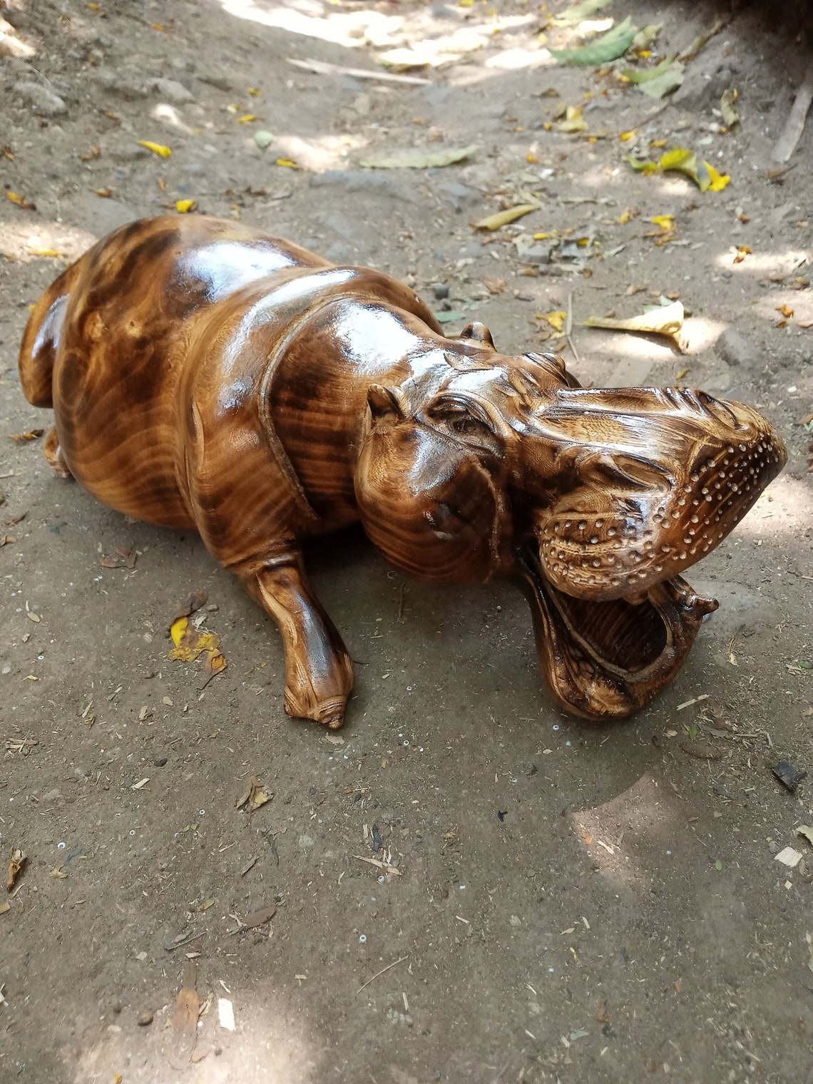 Smoked Jacaranda Wood resting Hippopotamus | Etsy