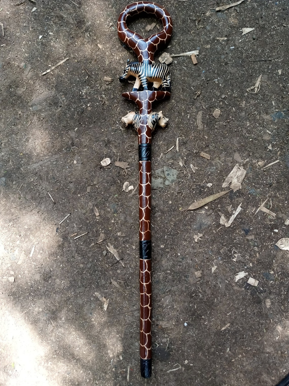 African Zebra Giraffe Lion Hiking Walking Stick Custom Cane | Etsy