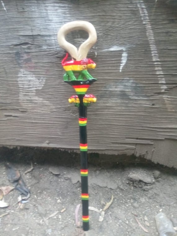 African Lion Hardwood Rastafarian Hiking Walking Cane Handmade - Etsy