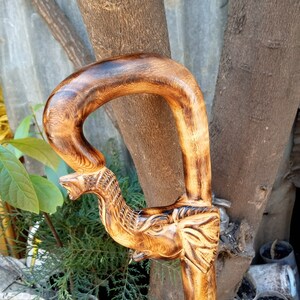 Original African Elephant Head Hiking Walking Stick Cane Handmade Kenya ...