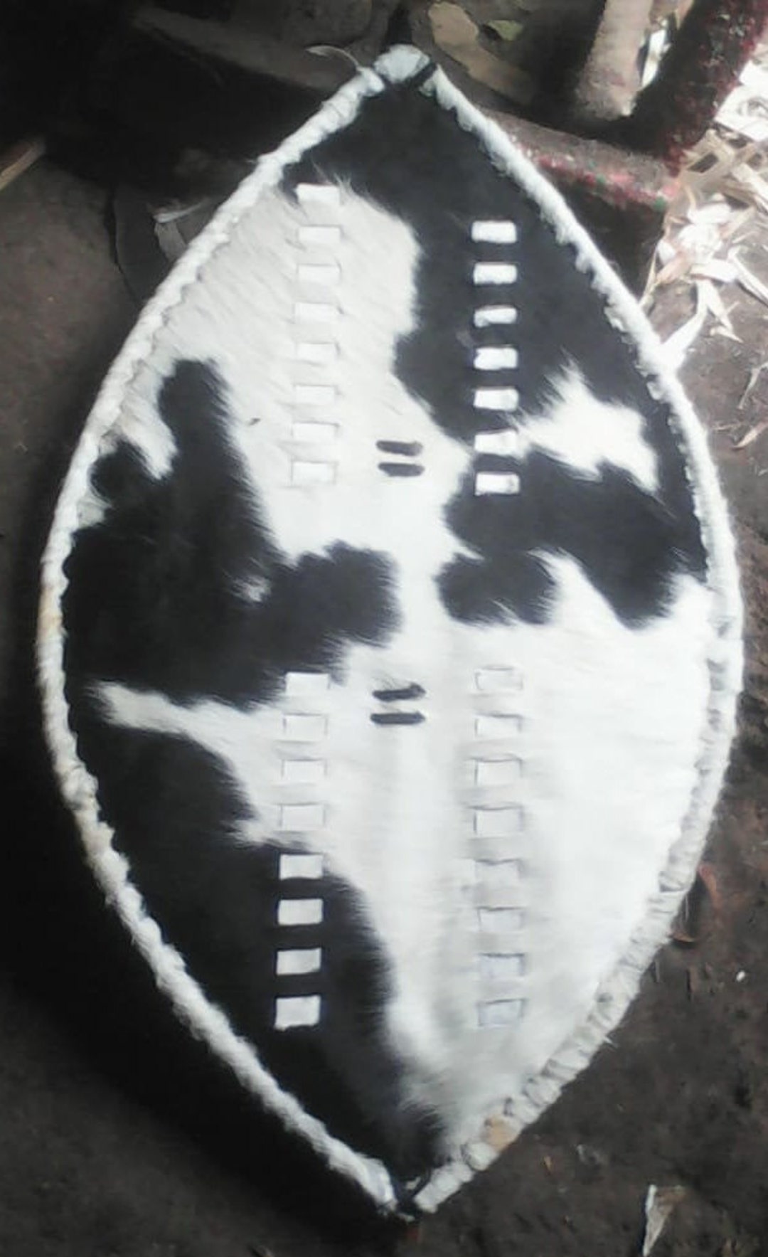 Original Zulu Warriors Shield Fully-functional Black or Brown & White ...