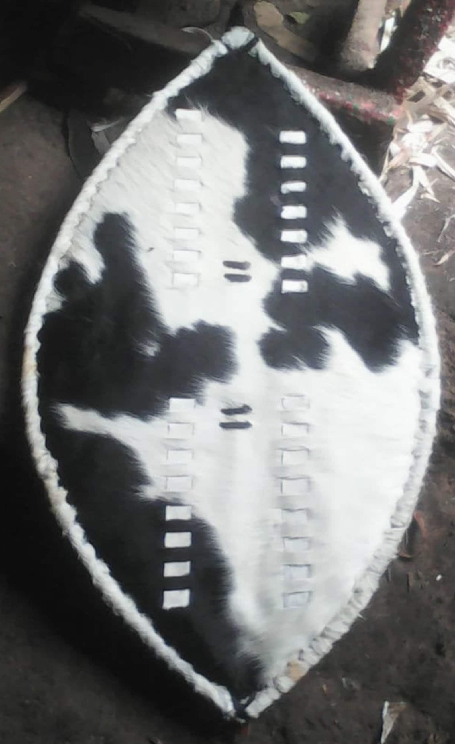 Original Zulu Warriors Shield Fully-functional Black or Brown & White ...