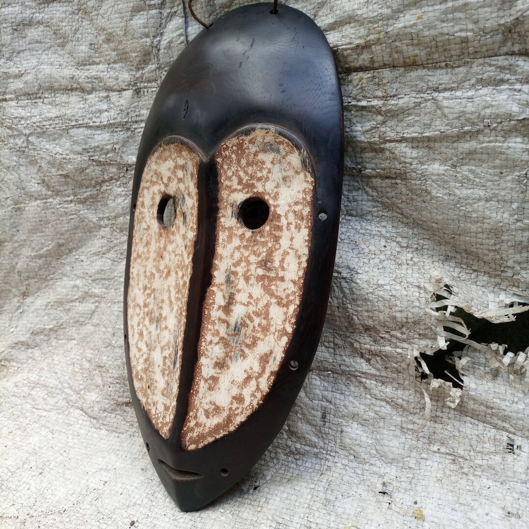 Original Lega Tribe Vintage Functional Mask DRC Africa Wood Art Carving ...